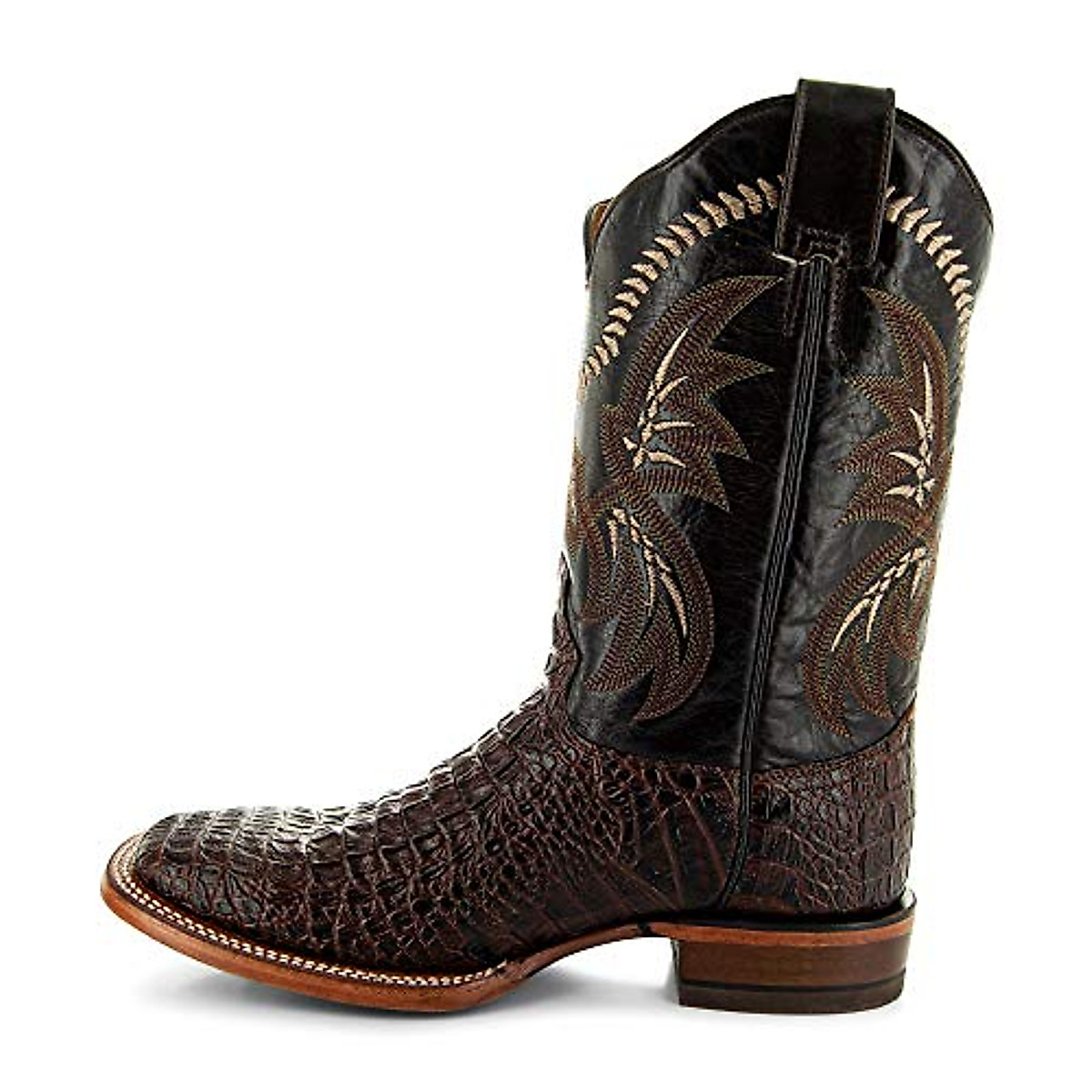 Soto Boots Men's Caiman Belly Print Cowboy Boots H4001 (Brown,11)