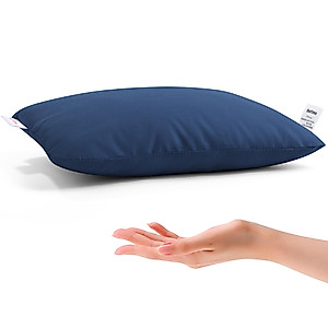 Bufims Small Pillow 11"X7"X2.5" for Sleeping and Traveling Mini Pillow for Baby, Infants and Kids Tiny Pillow for Neck,Lumbar, Lower Back and Knee, Navy Blue