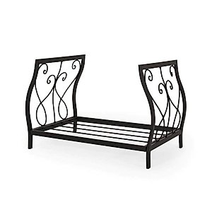 TOMYEUS Wood Storage Log Rack Fireplace Log Holder Indoor & Outdoor Fireplace Log Storage Bin Steel Firewood Racks Heavy Duty Holder Log Rack Hoop Indoor Outdoor Firewood Holder