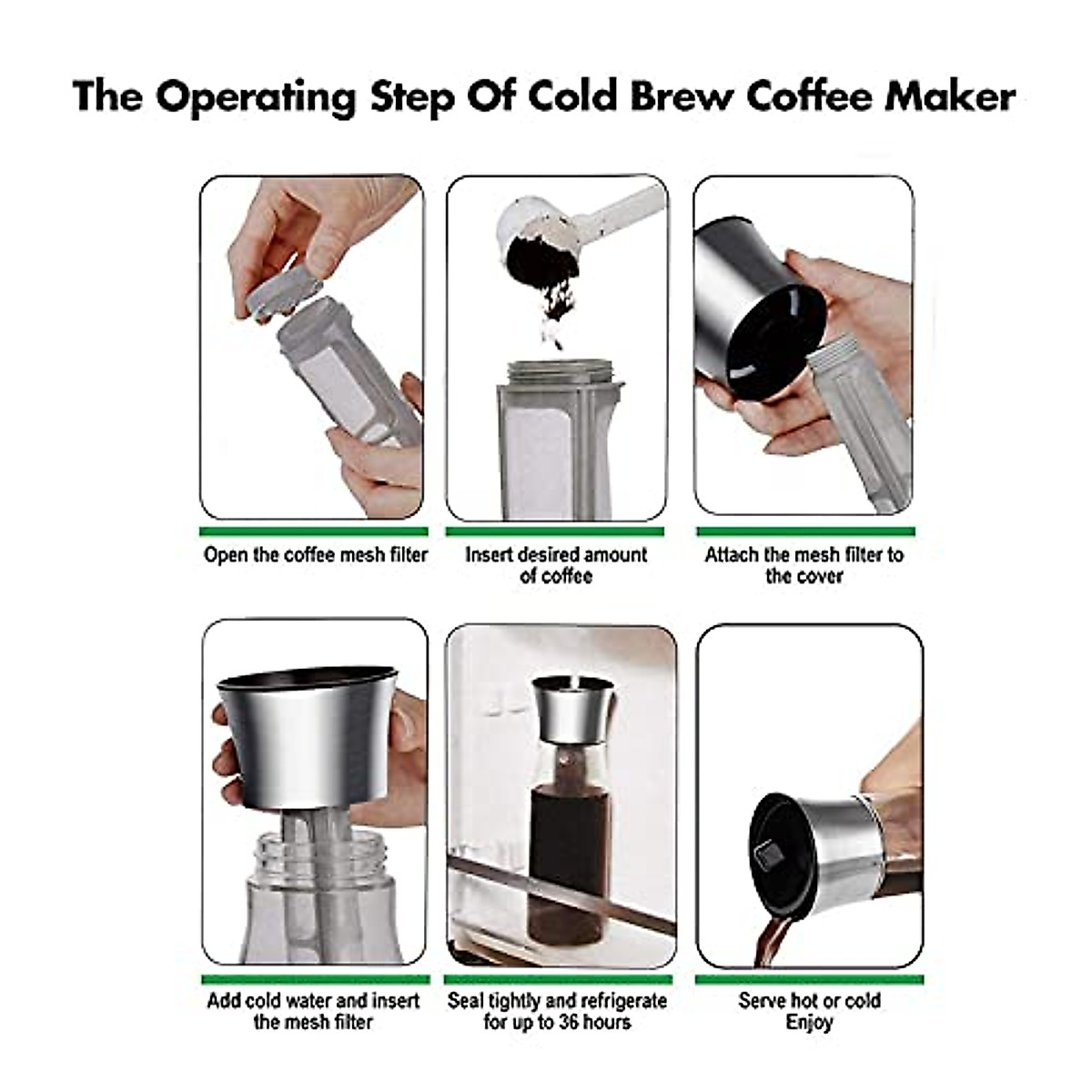 GRFIT Coffee Kettle Coffee Maker Pot Leakproof Thick Glass Cold Brew Cafetera Filter Coffee Pot Tea Infuser Percolator Tool Espresso Maker Coffee Kettle Flow Spout for Coffee and Tea, XXCCHH-2021