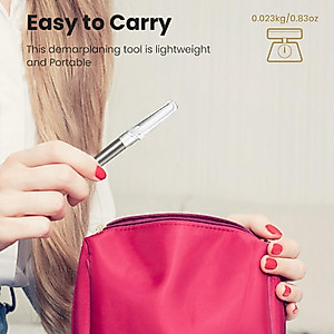 Dermaplaning Tool for Face Exfoliation, with 20 Replaceable Blades, Facial Shaver/Eyebrow Razor, Peach Fuzz Removal Eyebrow Shaper for Women, Easy to Use Dermaplaner Help Exfoliate and Smooth Skin