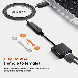 avedio Links HDMI to VGA Adapter, Active HDMI to VGA Converter (Female to Female) with Audio, Support HD 1080P@60Hz, TV Stick, Raspberry Pi, Chromebook, Roku, Xbox (3.5mm Audio Cable Included)