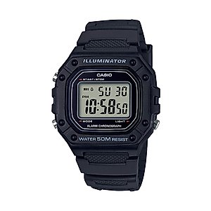 Casio Men's W-218H-1AVCF Classic Digital Display Quartz Black Watch