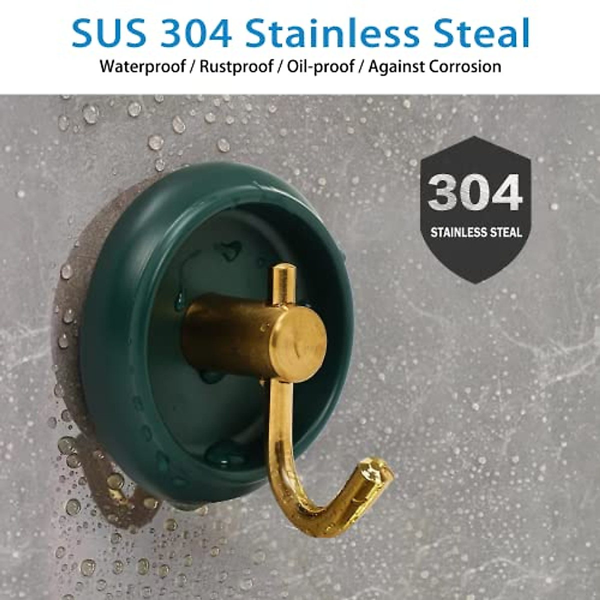 LAOKETON 4 Pack Bath Towel Hook, Heavy Duty Wall Robe Hooks,SUS 304 Stainless Steel Towel Hooks for Hanging Robe, Coat, Hats, Kitchen Utensil, Wall Mounted. (Matte Black)