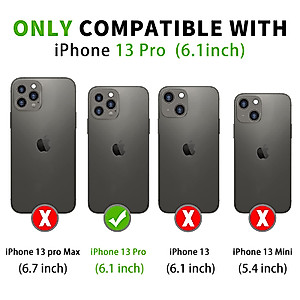 FYY Compatible with iPhone 13 Pro Case, [Kickstand Feature] Luxury PU Leather Wallet Case Flip Folio Cover with [Card Slots] and [Note Pockets] Case for iPhone 13 Pro 5G 6.1" Red