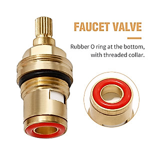 Saihisday Ceramic Stem G1/2" Ceramic Disc Cartridge Hot and Cold Stem for Standard Faucets Bathroom Kitchen, Lead Free