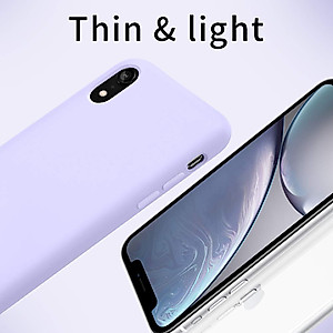 MCUCA iPhone XR Case，Ultra-Thin Shockproof Silky-Soft Touch Microfiber Lining Premium Soft Silicone Rubber Full Body Protection Case Cover for Apple iPhone XR (Light Purple)
