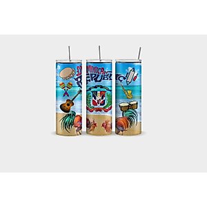 Tipico Dominican Republic Flag |Tumblers Stainless Steel Coffee Cup & Travel Tumbler With Splash Proof Lid