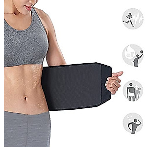 Bracoo Premium Waist Trimmer Wrap (Broad Coverage), Sweat Sauna Slim Belly Belt for Men and Women - Abdominal Waist Trainer, weight less, Increased Core Stability, Metabolic Rate, SE22, Black (L/XL)