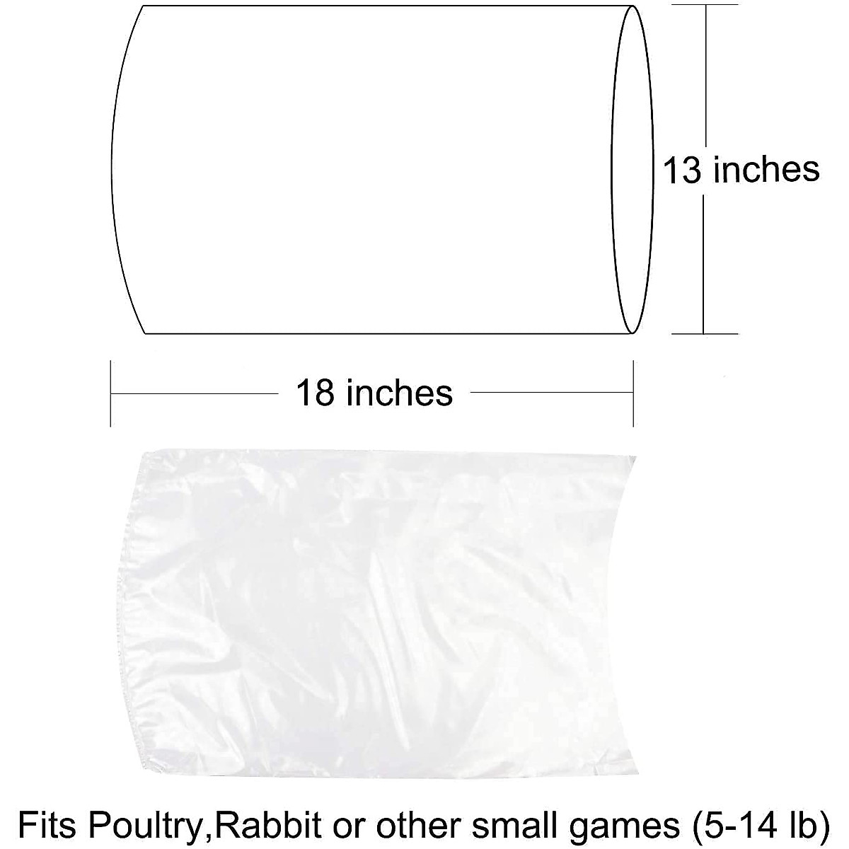 Poultry Shrink Bags 13"x18" 50Pack Clear Poultry Heat Shrink Wrap BPA Free Freezer with 50 Zip Ties,50PCS Freezer Labels and a Silicone Straw for Chickens,Rabbits