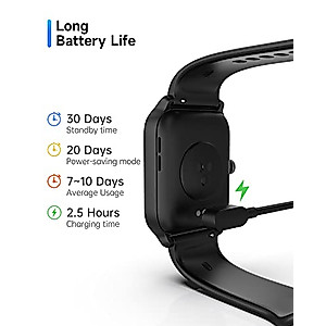 TOOBUR Smart Watch for Men Women Alexa Built-in, 1.8" IP68 Waterproof Fitness Watch with Call Function, Heart Rate & Sleep Monitor, 100 Sport Modes Fitness Tracker Android iOS Compatible