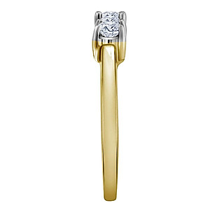 Dazzlingrock Collection 14kt Yellow Gold Womens Round Diamond 3-stone Bridal Wedding Engagement Ring 3/4 ctw