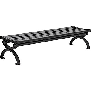 Global Industrial 6' Aluminum Park Bench, Black