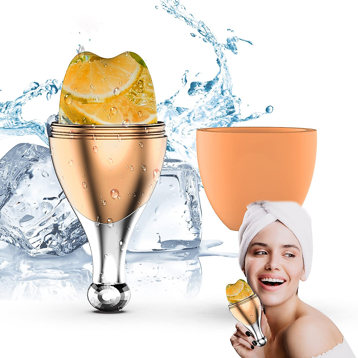 USINMIN Ice Face Roller,Ice Roller for Face and Eye Beauty Ice Facial Rollers Mold Facial Icing Massage Puffiness Relief Skin Care Tools for Brighten Lubricate Shrink Pores Remove Fine Lines