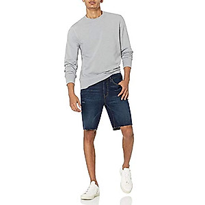 Amazon Essentials Men's Long-Sleeve Lightweight Fleece French Terry Crewneck Sweatshirt, Light Grey Heather, Medium