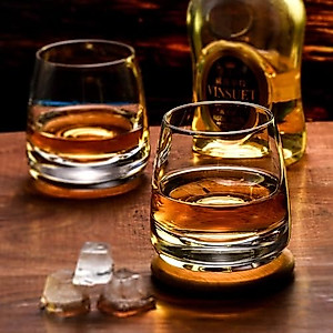 TOOWELL Old Fashioned Whiskey Glass Set of 4 Cocktails Glasses for Scotch Bourbon Liquor and Cocktail Drinks Heavy Base 9OZ Rocks Glasses Perfect for Manhattans Valentines Anniversary Day Gifts