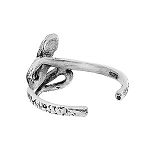 AeraVida Mythical Gothic Snake in 925 Sterling Silver Adjustable Ring | Punk Fashion Ring | Casual Sterling Silver Ring | Jewelry Gift