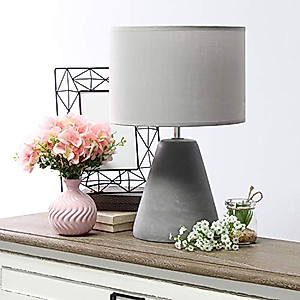 Simple Designs LT2059-GRY Pinnacle Concrete Table Lamp, Gray