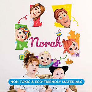 EGD Personalized CoComelon Wall Decor I Name & Initial JJ's Family CoComelon Wall Decals I Custom Name for Baby Room Decoration I Nursery Decor for Girls & Boys I Multiple Options for Customization