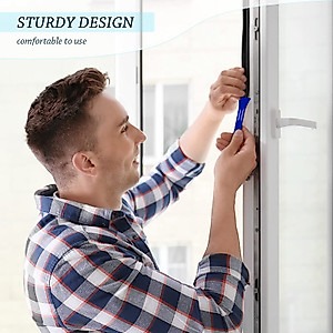 Non-Scratch Plastic Scraper Tool Carbon Fiber Plastic Cleaning Scraper Tool Pen-shaped Scraper Tool Stiff Scraper Cleaning Tool for Kitchen Sticker Scratch Cleaning (6, Blue)