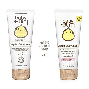 Baby Bum Diaper Rash Cream | Natural Zinc Oxide Ointment for Maximum Relief and Rash Prevention| Fragrance Free | Gluten Free and Vegan | 3 FL OZ