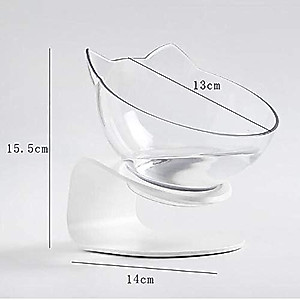Cat Elevated Bowl with Raised Stand, 15 Degree Tilted Design Neck Guard Stand Raised Pet Food Water Feeder Bowl for Cats or Small Dogs