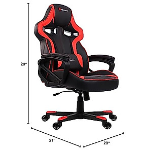 Arozzi - Milano Ergonomic Computer Gaming/Office Chair with Swivel, Tilt, Rocker, Adjustable Height and Adjustable Lumbar Support - Red