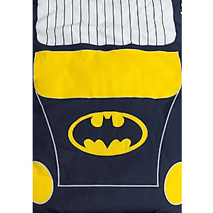 Batman Batmobile Kids Sleepover Bag Superhero Slumber Mat with Built-in Pillow, Cozy & Soft