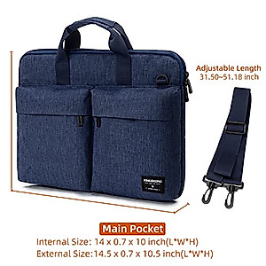 KINGSLONG 14 Inch Laptop Bag Shoulder Messenger,Slim Lightweight Laptop Computer Notebook Ultrabooks Carrying Case Handbag for Men Women Fit for Acer Asus Lenovo HP Toshiba, Blue