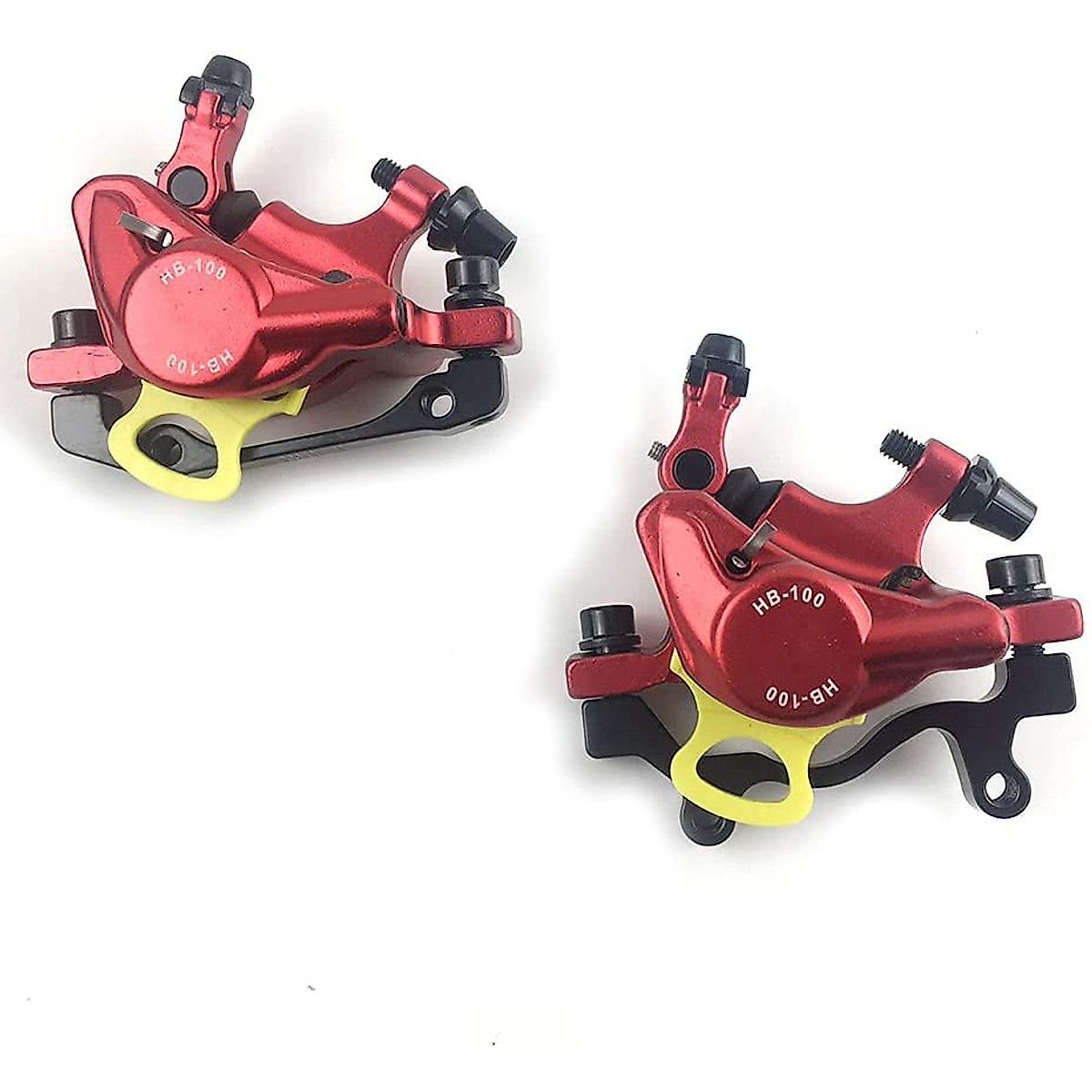 BUCKLOS Zoom HB-100 MTB Line Pulling Hydraulic Disc Brake Calipers Front + Rear, Aluminum Alloy Mountain Bike Hydraulic Disc Brakes with is/PM Universal Caliper Adapter for XC Trail, Fat Bike…