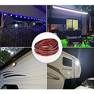 Dobertry RV Light Extension Cable Wire Cord for Led Interior Light Bar Strip Lights, 66ft 22awg Wires for RV Camper Motorhome Travel Trailer Cargo Van Cabinet Ceiling Dome Awning Porch underglow Light
