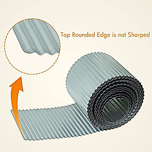 Gardzen Landscape Edging Border, 6 inch × 20 feet Garden Lawn Edging for Vegetable Raised Bed and Flower Bed