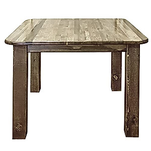 Montana Woodworks, Stain & Clear Lacquer Finish Homestead Collection 4-Post Dining Table, Square, Brown