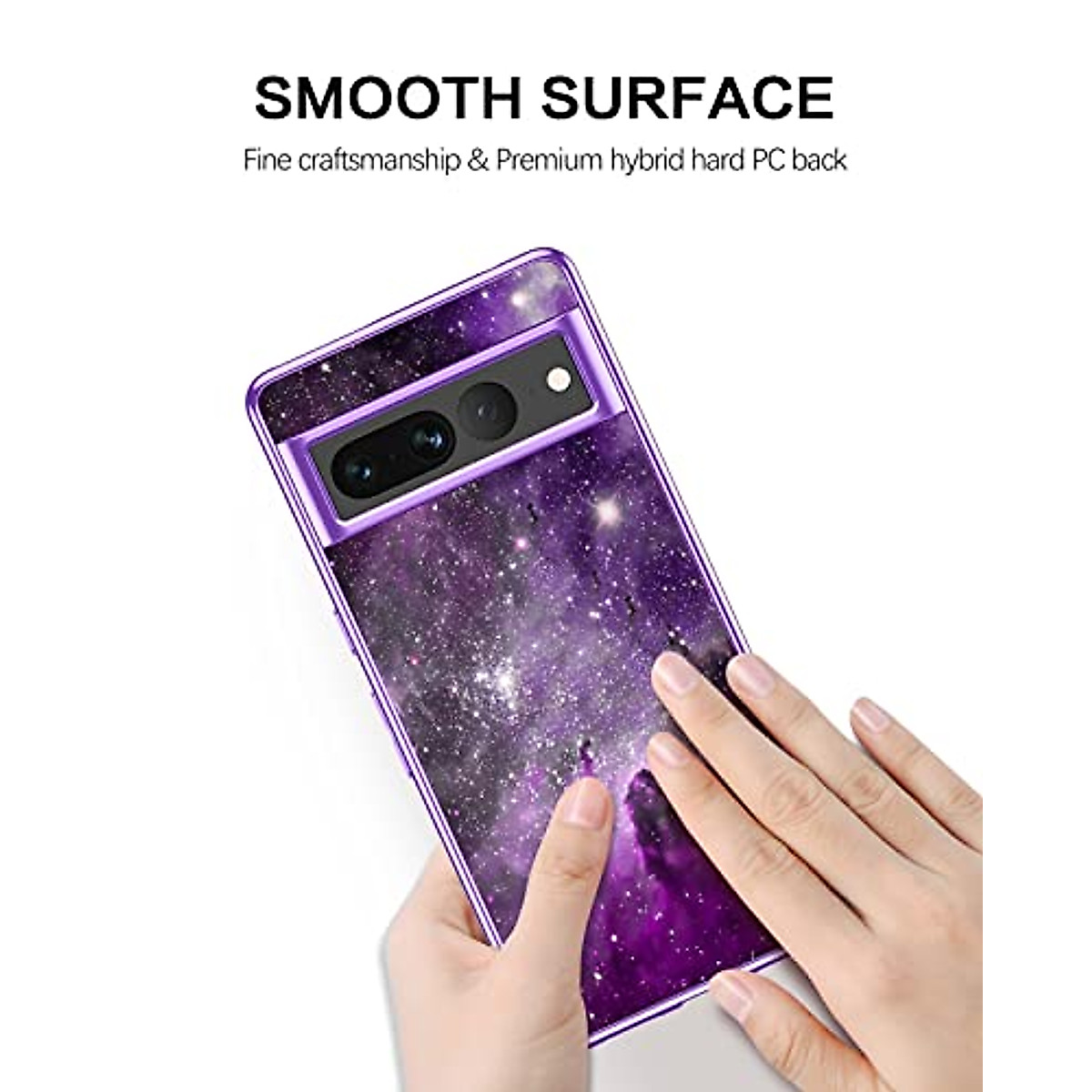 BENTOBEN Pixel 7 Pro Case, Google Pixel 7 Pro Case, Slim Fit Glow in The Dark Soft Flexible Bumper Protective Shockproof Anti Scratch Non-Slip Cute Case Cover for Google Pixel 7 Pro, Purple Nebula