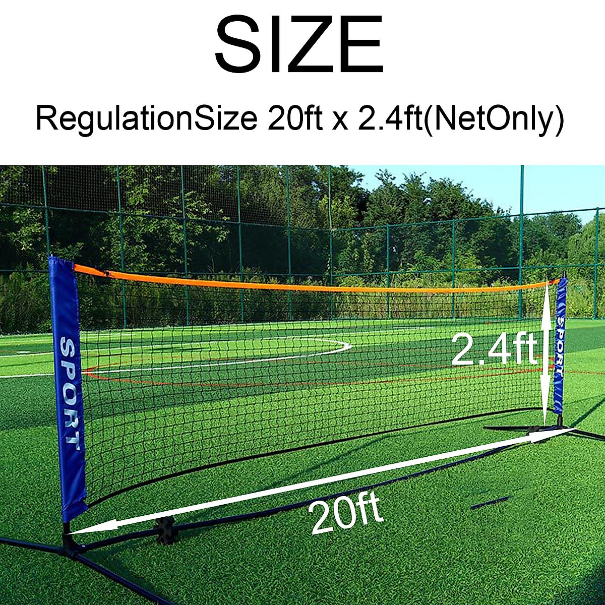 Pickleball Replacement Net for Indoor Outdoor Fits Most Free-Standing Pickle Ball Frame Come with Outdoor Pickleballs for Portable Pickleball Net System