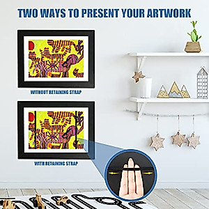 Kids art frame front opening holds 150 A4, Kids artwork display frame interchangeable, Storage 3D Picture Display, Children Art Projects, Schoolwork, Crafts, Drawing 11.8''x8.3''x0.78'' (2pcs black)