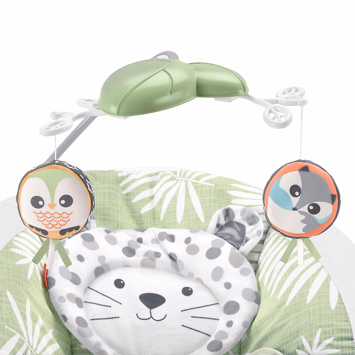 ​Fisher-Price Snow Leopard Deluxe Bouncer, Bouncing Baby seat with Soothing Music, Sounds, and Vibrations