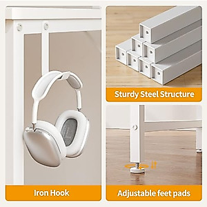 CubiCubi Computer Desk 40" Study Writing Table for Home Office, Modern Simple Style PC Desk, White Metal Frame, White