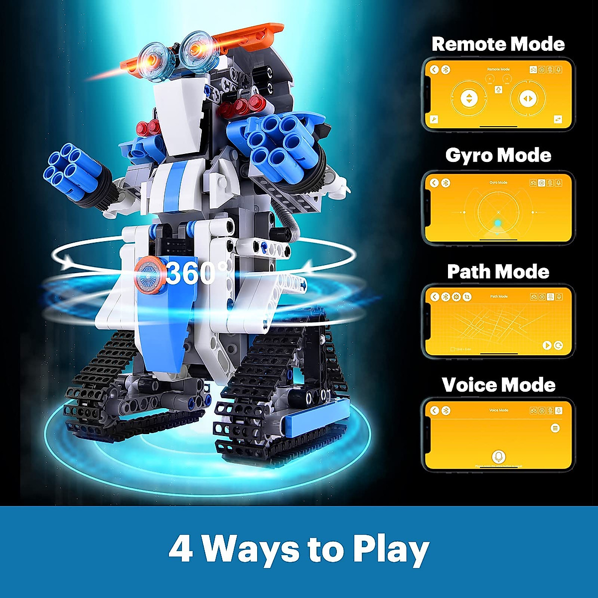 EDUCIRO Robot Building Toys for Boys, 8 9 10 11 12 Year Old Boys Girls Easter Gifts Ideas, STEM Projects for Kids Age 8-12, Remote & APP Controlled Toys Building Sets (358Pieces)