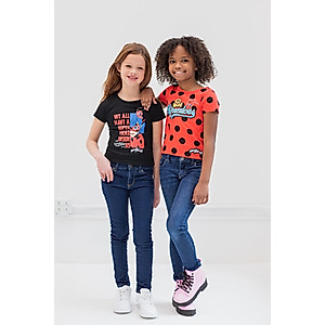 Miraculous Ladybug Little Girls 2 Pack T-Shirts Polka Dots Black/Red 5