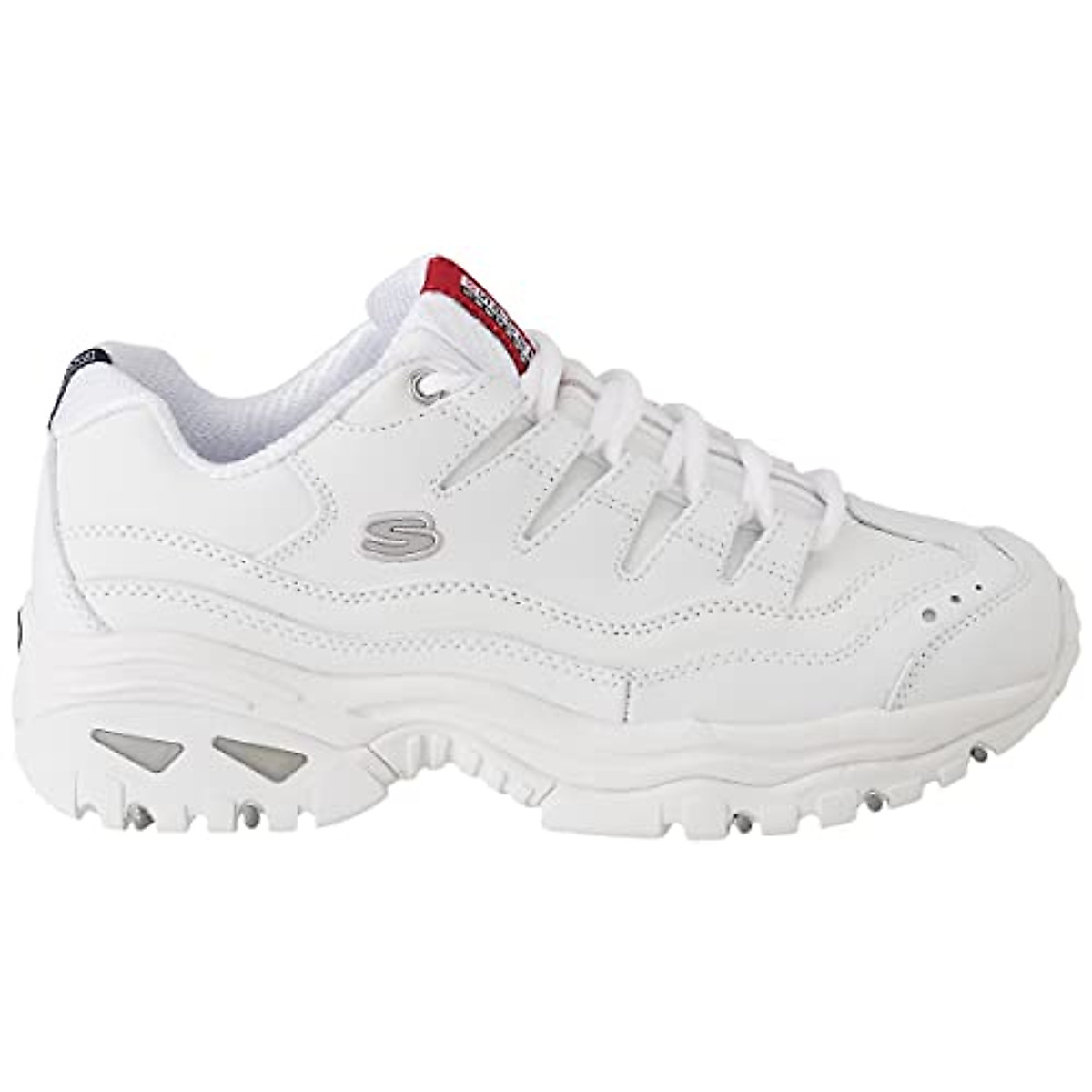 Skechers womens Energy fashion sneakers, White Mesh/Leather, 7.5 US
