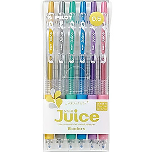 PILOT Juice Gel Ink BallpointPen, 0.5mm, Metallic Colors (LJU-60EF-6CM)