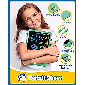 TEKFUN Kids Toys Toddlers Toys for Boys and Girls, 8.5in LCD Writing Tablets Drawing Pad for Kids, Light Doodle Pad Drawing Board for Toddlers, Gifts Toys for 3 4 5 6 7 Year Old Girls Boys(Green)