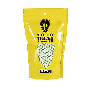 Elite Force Tracer BBS Glow-in-The-Dark Premium 6mm Airsoft BBS Ammo, 1000 Count, 0.25 Gram, One Size