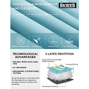 Skieer Women's Ski Jacket Waterproof Windproof Snowboard Coat with Removable Faux Fur Hood(Blue,Small)