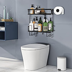 vikiciy Over The Toilet Storage, 2-Tier Bathroom Organizer Shelves, Extended Edition Toilet Rack, Upgrade Version (2022)