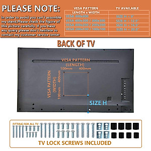 Hemudu Universal Table Top TV Stand Base TV Legs with Height Adjustment fits Most 27-55 Inch LCD LED Flat Screen TVs, Max VESA 800x400 mm, TV Feet Mount Holds up to 125 lbs, Black