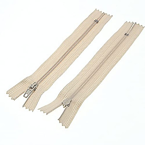 #3 Beige Nylon Coil Zipper Closed End Zippers Bulk for DIY Tailor Sewing Crafts,Bags,Purses(20 PCS/Pack,16 Inch) SHUNLI