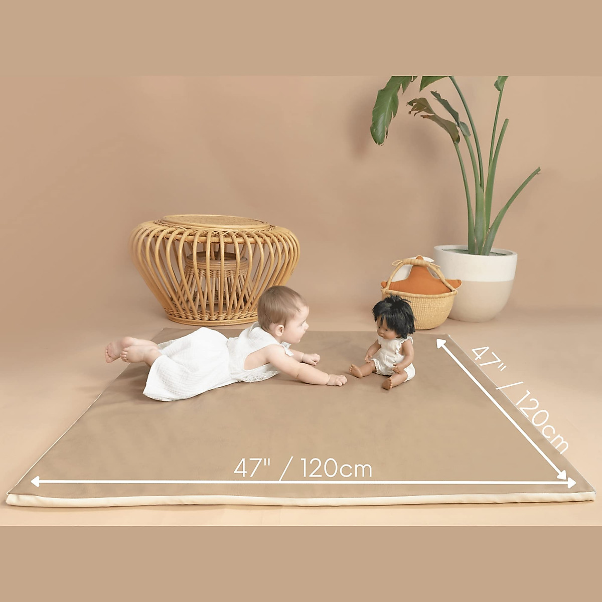 Vegan Leather Baby Play mat|Baby Play mats for Infant|Foam mat|Tummy time mat Playing|Waterproof Baby Floor mat|Toddler Play mat|Baby Padded Floor mat|Baby Crawling mat|playroom mat Baby playmat…