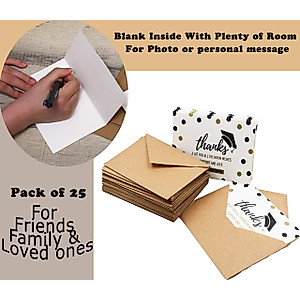 SUPREME IMPRESSION Graduation Thank you Cards 2024 with Envelopes, Attractive Graduation Greeting Cards 2024 Pack of 24 Graduation Cap Thank you Notes Card Set